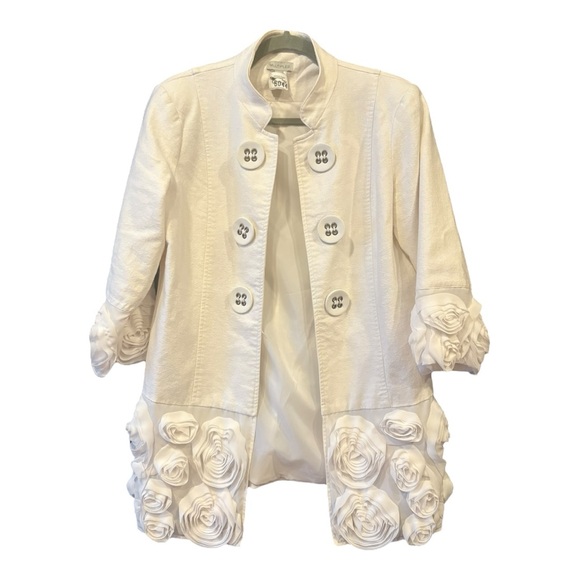 Multiples | Jackets & Coats | Multiples White Linen Blend Floral ...